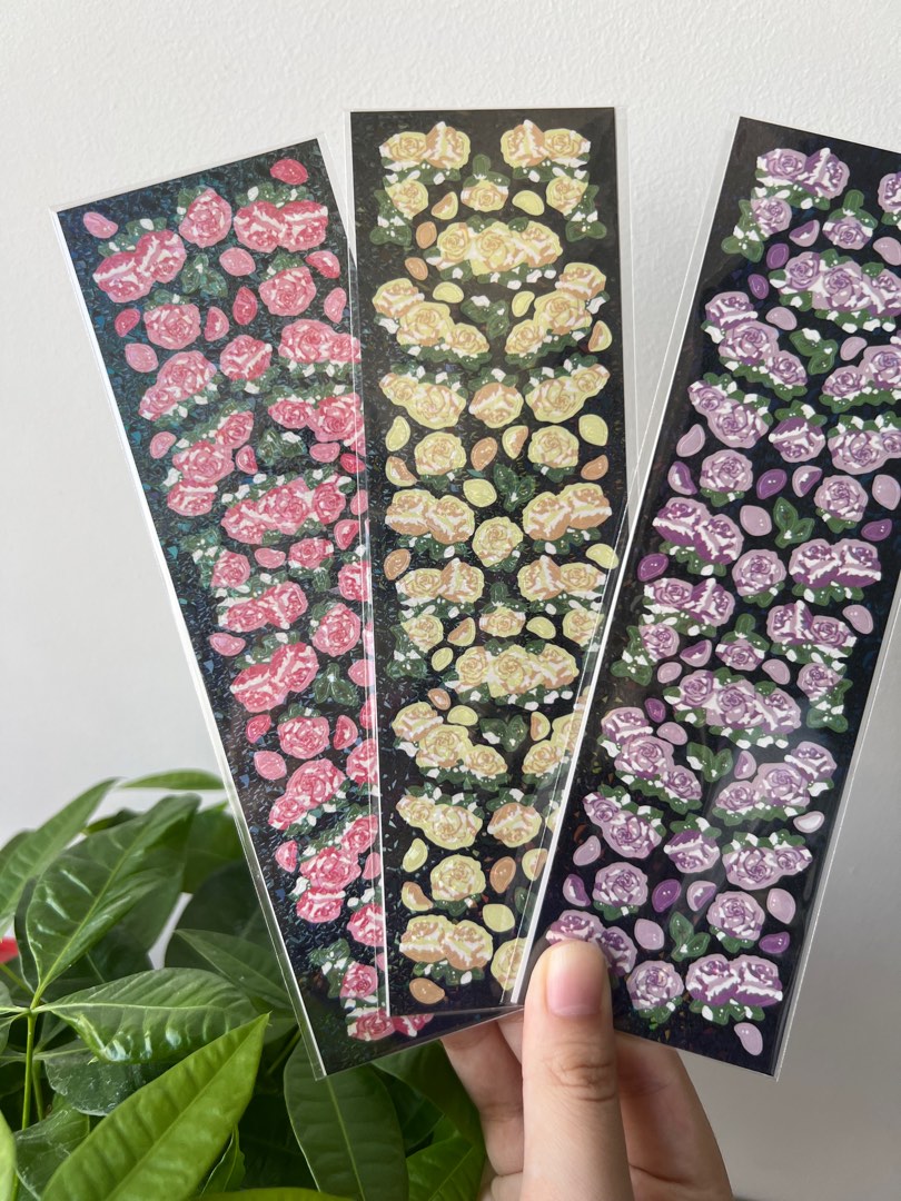 Aesthetic flower deco sticker sheets, Hobbies & Toys, Stationery ...