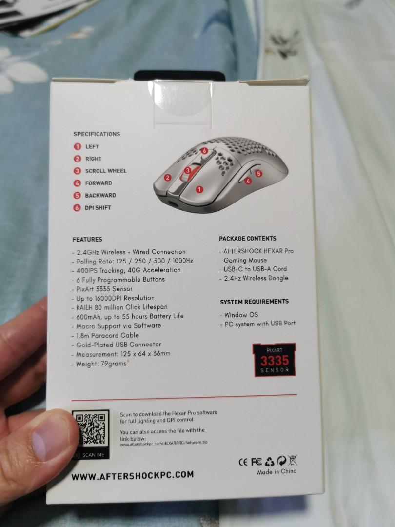 Aftershock Hexar Pro Wireless Gaming Mouse, Computers & Tech, Parts ...