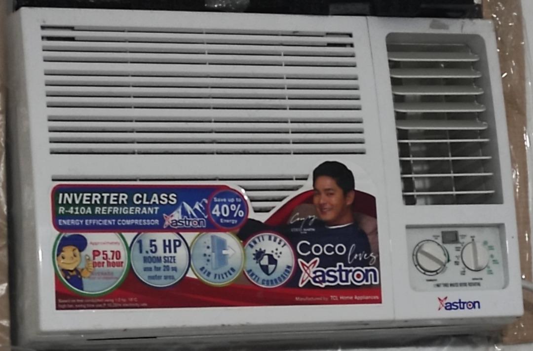 Aircon Astron 1.5 HP Inverter type, Furniture & Home Living, Furniture ...