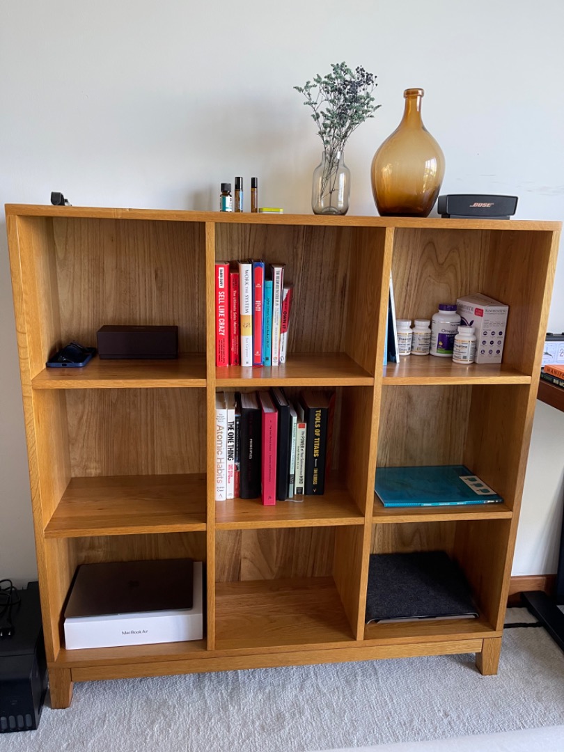 American Oak Solid Wood Book Shelf / Bookcase, Furniture & Home Living ...