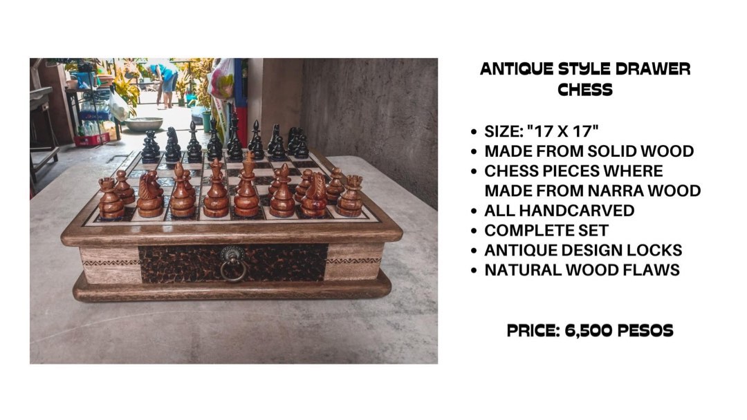 Antique Style Drawer Chess, Hobbies & Toys, Stationary & Craft ...