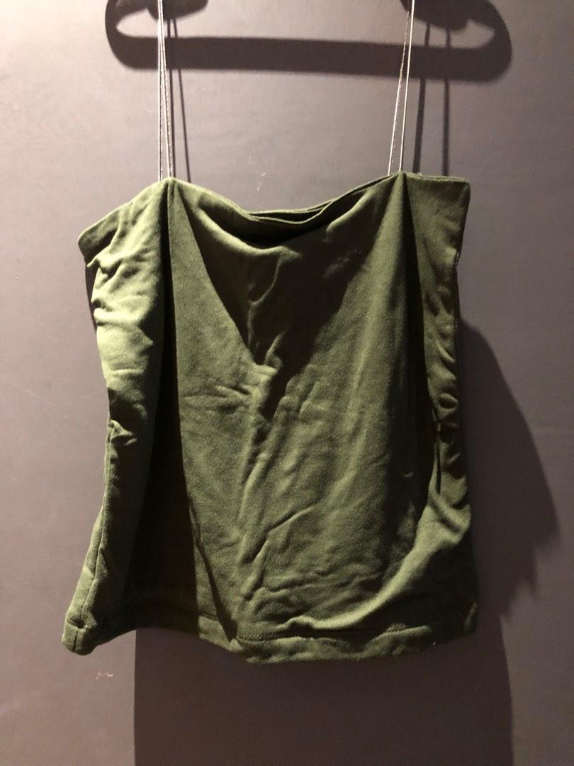 Army Green top, Women's Fashion, Tops, Blouses on Carousell