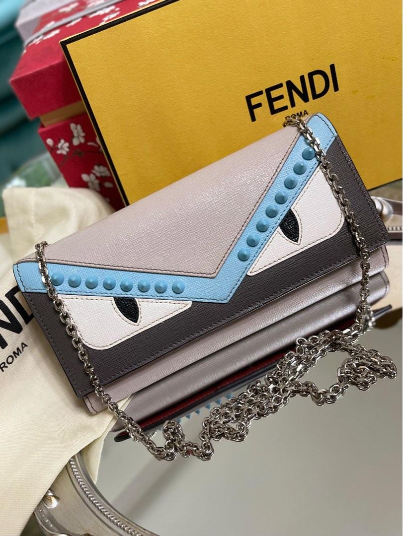 Authentic Fendi Roma Monster Flap Wallet on Chain WOC, Luxury, Bags ...