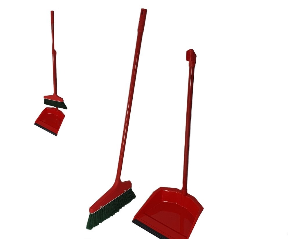 Basic Red Dustpan and Broom Set, Furniture & Home Living, Cleaning ...