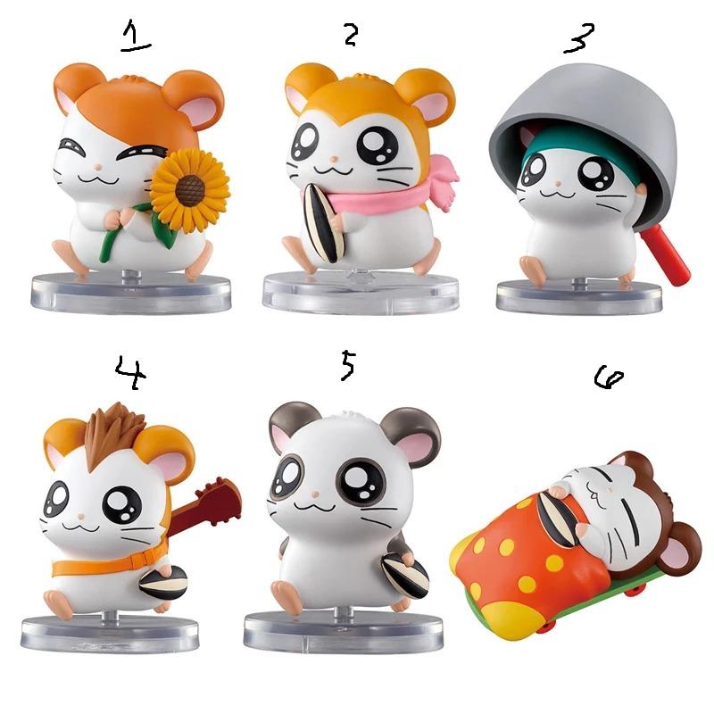 Authentic Cartoon Hamtaro Anime Hamster Line Up Eat Melon Seeds Pvc ...