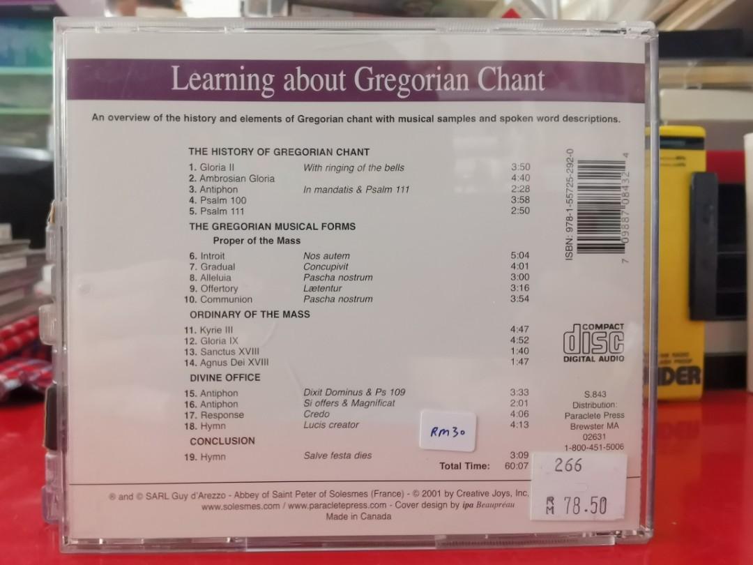 (CD) Learning About Gregorian Chant, Hobbies & Toys, Music & Media, CDs ...