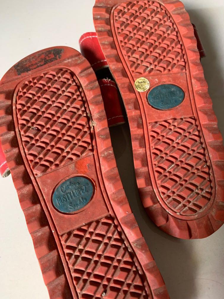 Classic Rusty Lopez Wooden Sandals/Bakya with Leather Strap and Buckle ...