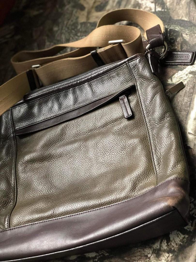 Coach Army Green, Men's Fashion, Bags, Sling Bags on Carousell