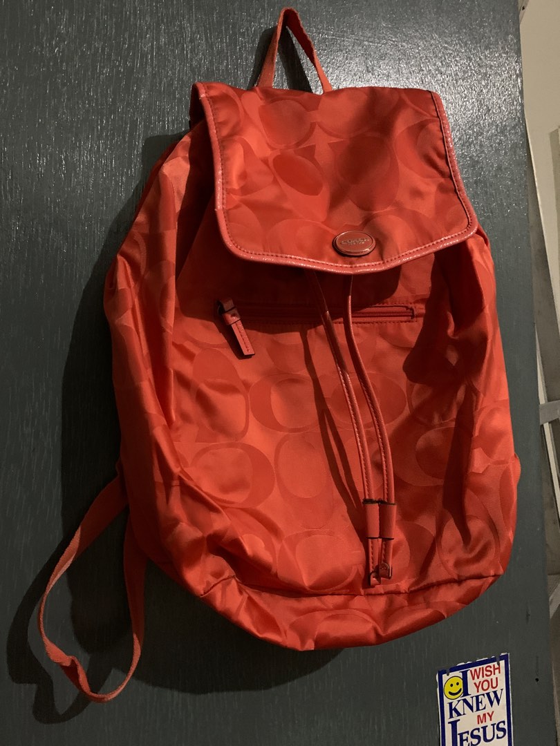 Coach backpack orange, Men's Fashion, Bags, Backpacks on Carousell