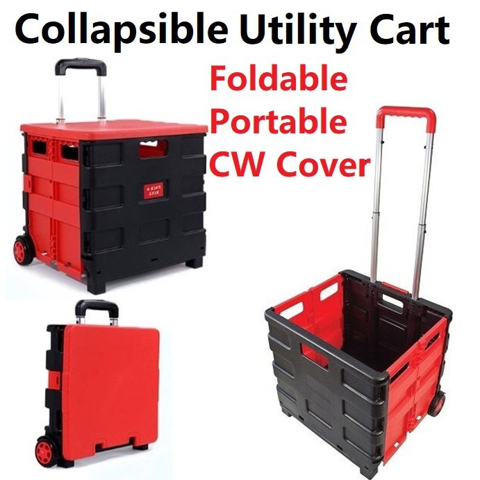 Collapsible utility cover Folding Boot Cart Shopping Trolley Fold Up ...