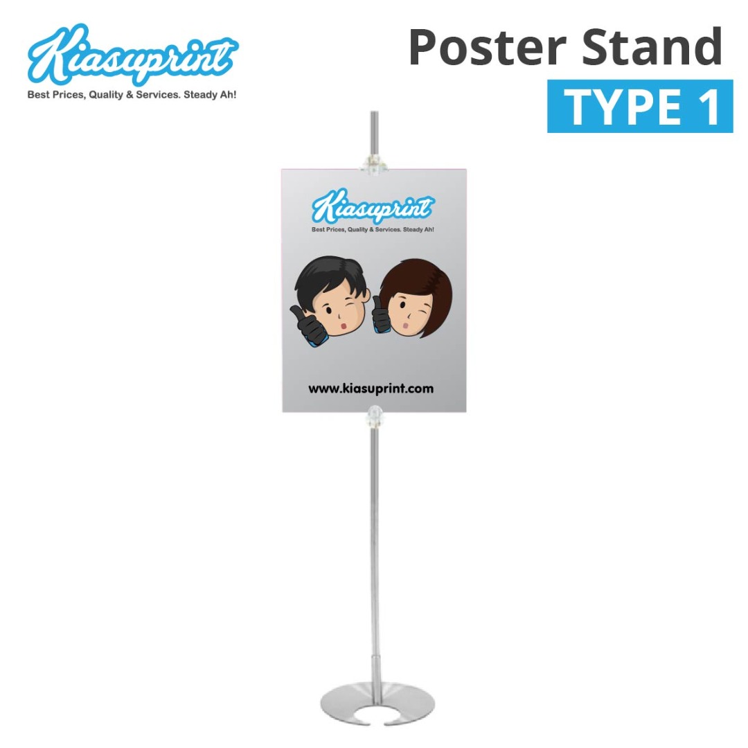 Type 1: C-Shape Stainless Steel Adjustable Poster Stand With Clip ...