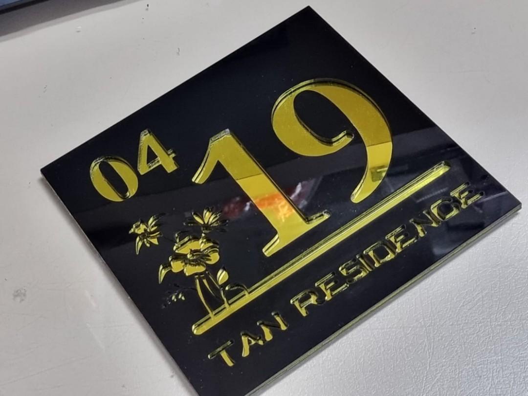Customised Unit Number Plate, Furniture & Home Living, Home Decor, Wall ...