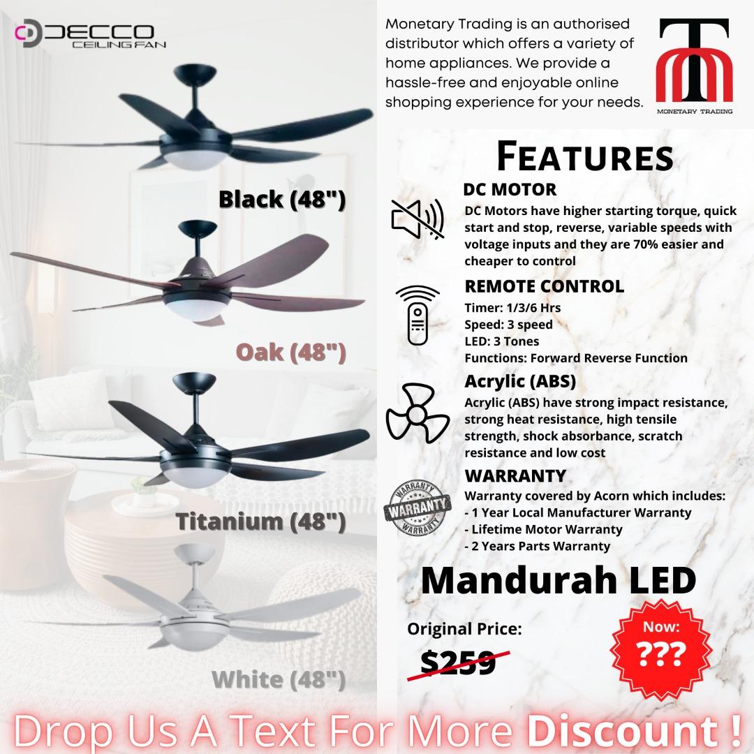 [FREE INSTALLATION] Decco Ceiling Fans, Furniture & Home Living ...
