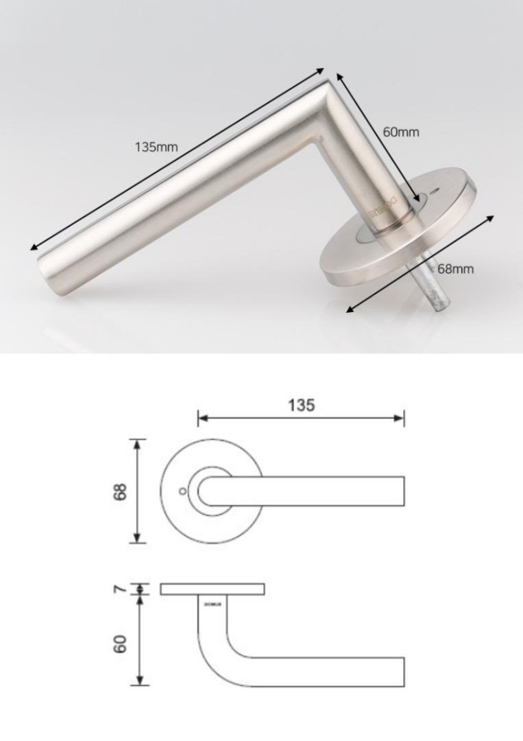 [DOMUS] Door Handle 907 Silver, Furniture & Home Living, Security ...