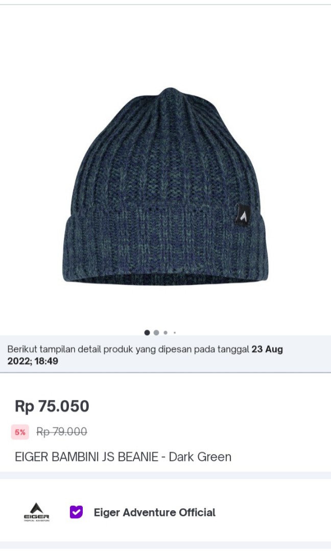 Eiger Bambini Js Beannie Topi Kupluk Topi Hiking Gunung Anak, Fesyen ...