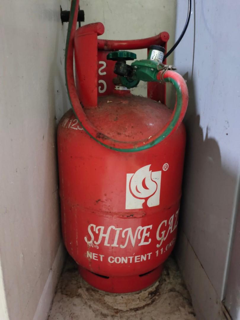 Empty Gasul, regulator and gas stove, Furniture & Home Living ...