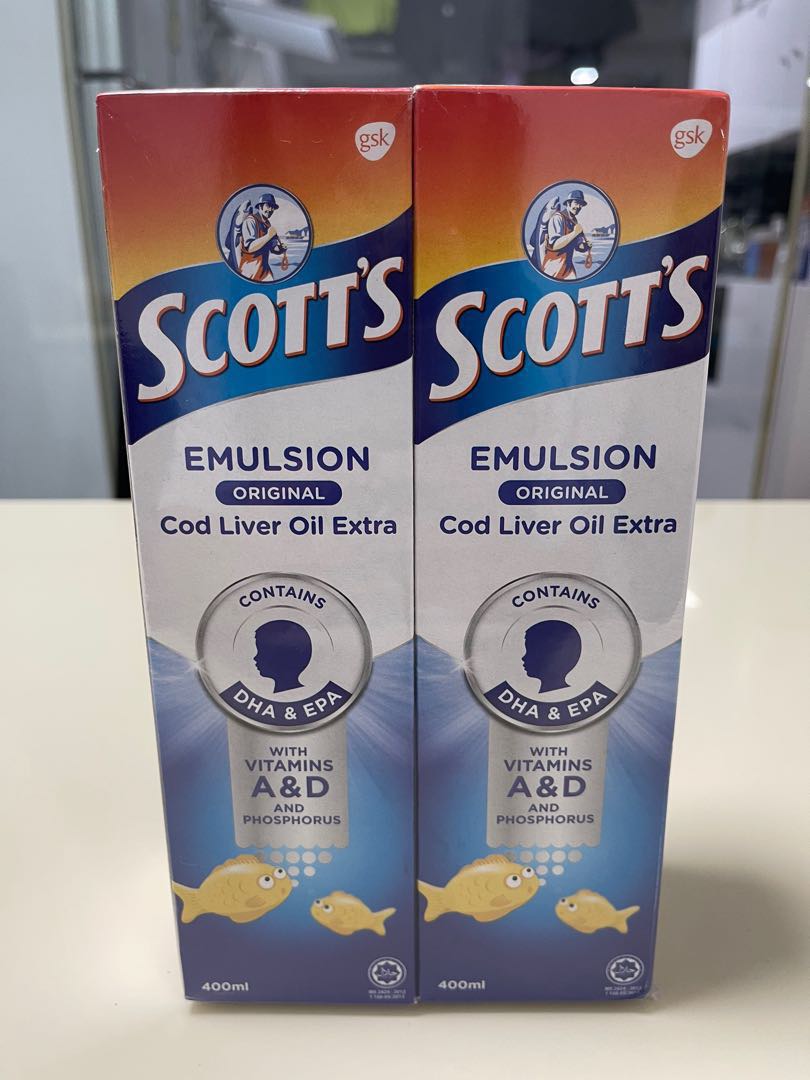 [Exp 08/24] Scott's Emulsion Original Cod Liver Oil Extra 400ml x2 ...