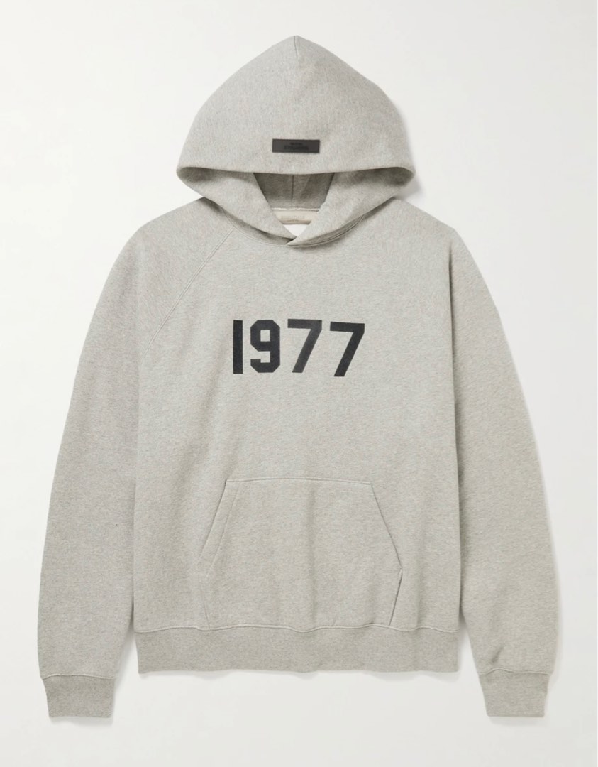 Fear of God Essentials FOG 1977 Grey Gray Oversized Hoodie, Men's ...