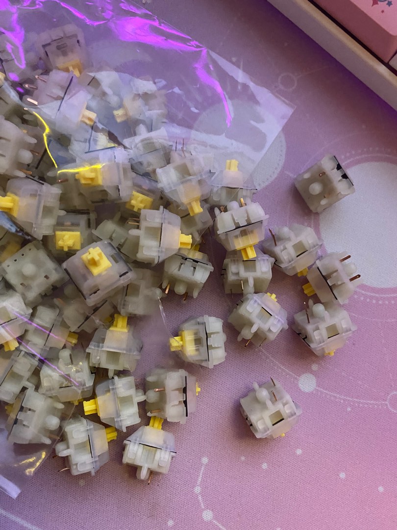 Gateron Milky Yellow Linear Keyboard Switch Lubed and Filmed 80pcs ...