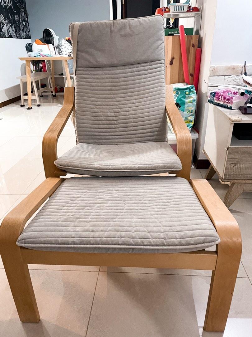 IKEA Arm Chair with foot rest, Furniture & Home Living, Furniture ...