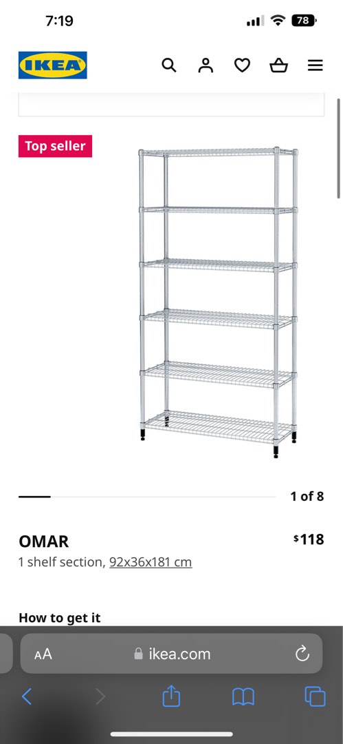 IKEA Omar rack, Furniture & Home Living, Furniture, Shelves, Cabinets ...