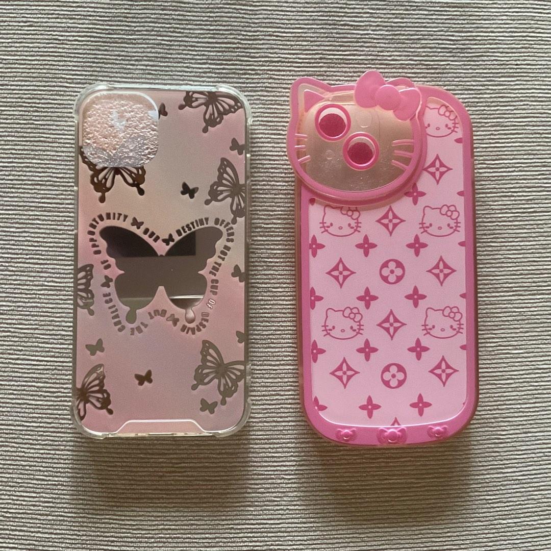iphone 13 case hello kitty butterfly mirror y2k aesthetic silicone hard ...