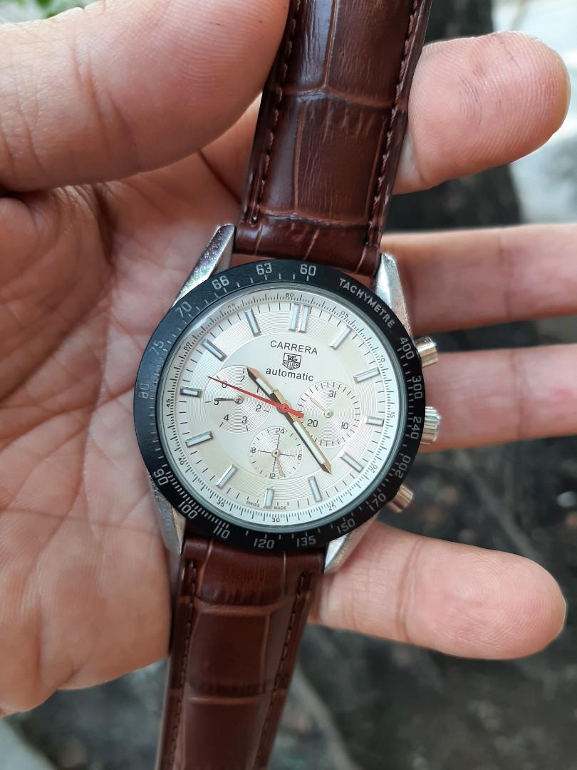 jam tangan tag heuer automatic chronograph jam sporty, Fesyen Pria, Jam ...