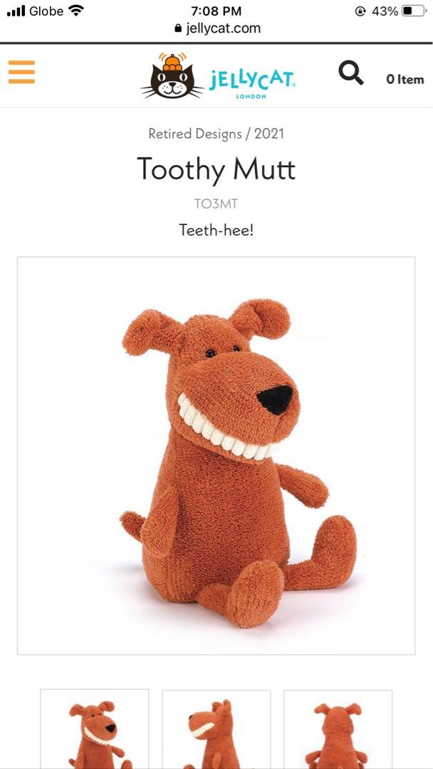 JELLYCAT LONDON TOOTHY MUTT PLUSH TOY, Hobbies & Toys, Toys & Games on ...