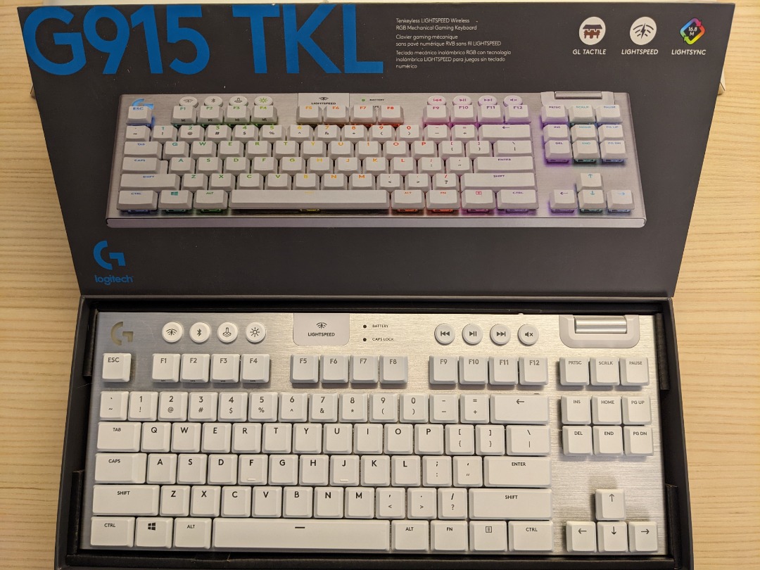 Logitech G915 TKL Lightspeed Wireless RGB Mechanical Gaming Keyboard ...