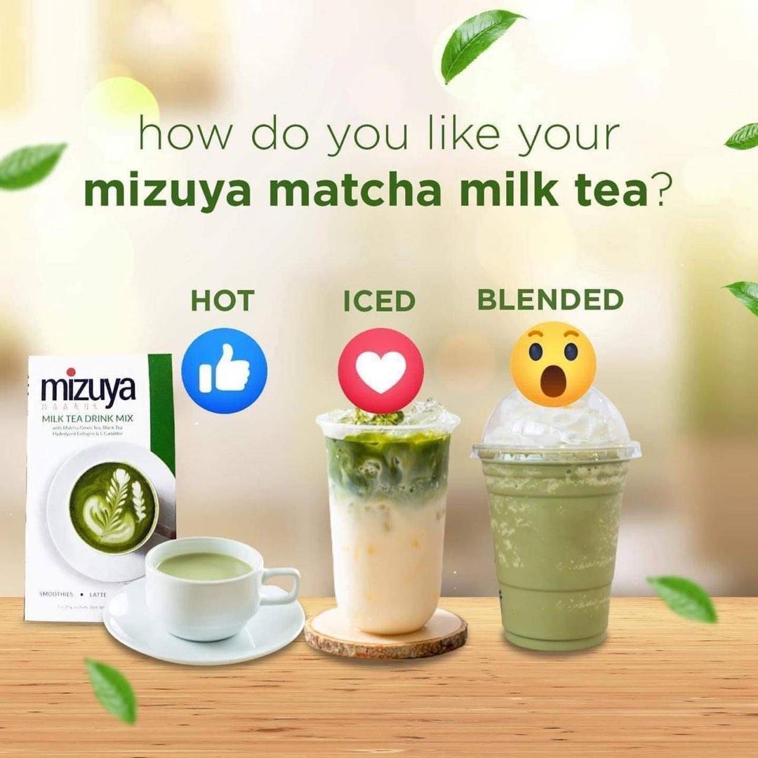 Matcha milk tea drink with collagen, Food & Drinks, Beverages on Carousell