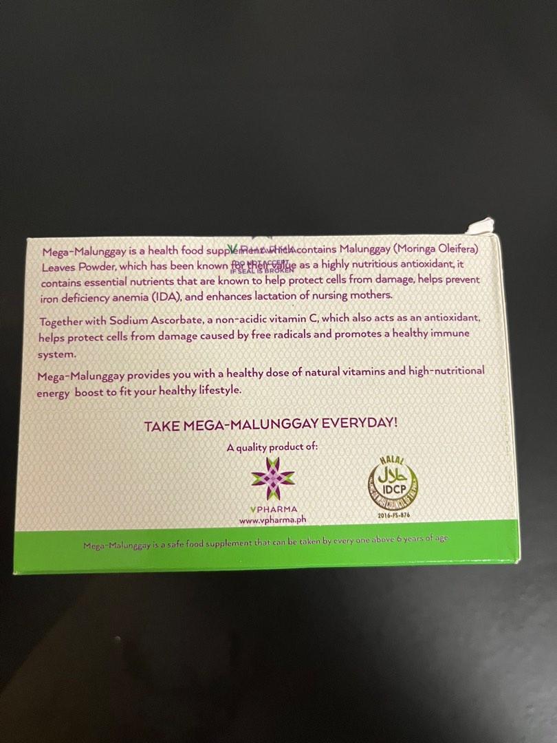 Mega Malunggay (Moringa) 100s per box, Health & Nutrition, Health ...