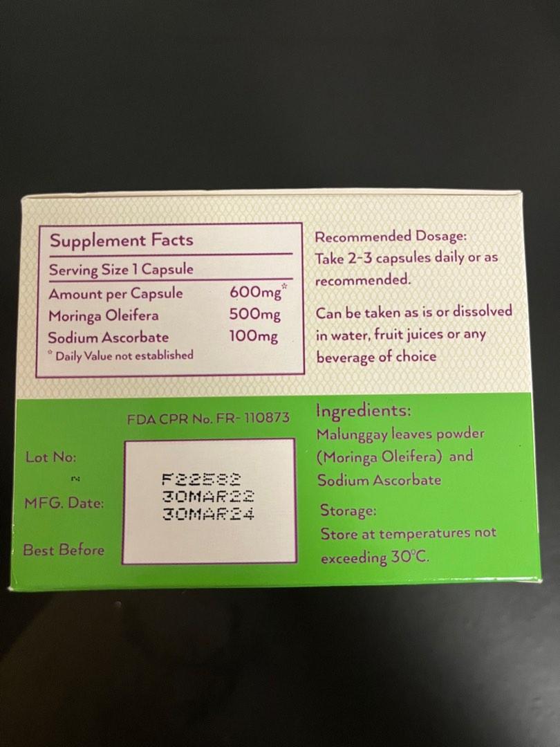 Mega Malunggay (Moringa) 100s per box, Health & Nutrition, Health ...