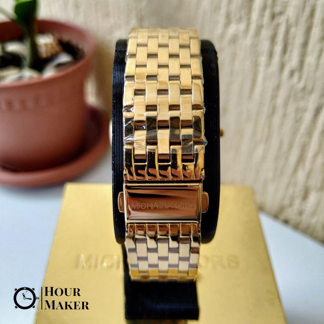 MICHAEL KORS MK3191 Darci Glitz Gold Dial Pave Bezel Ladies Watch ...