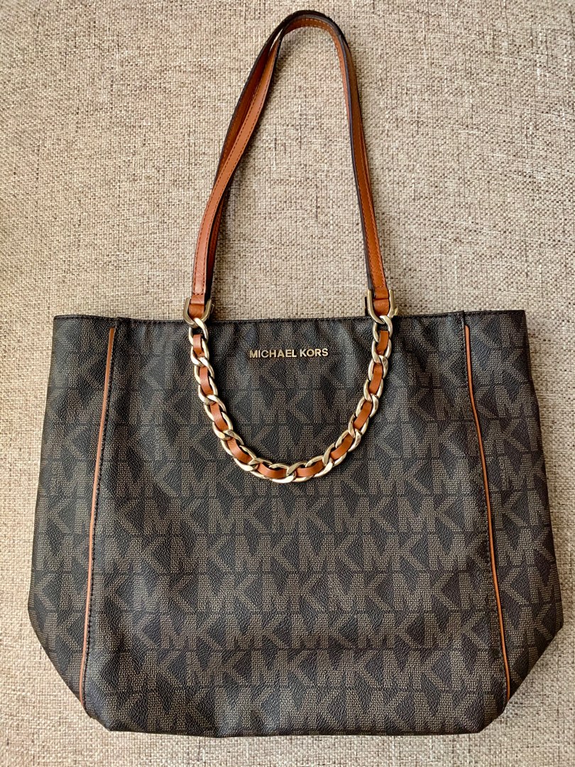 MICHAEL KORS MK Carry All Tote Bag / Preloved, Luxury, Bags & Wallets ...