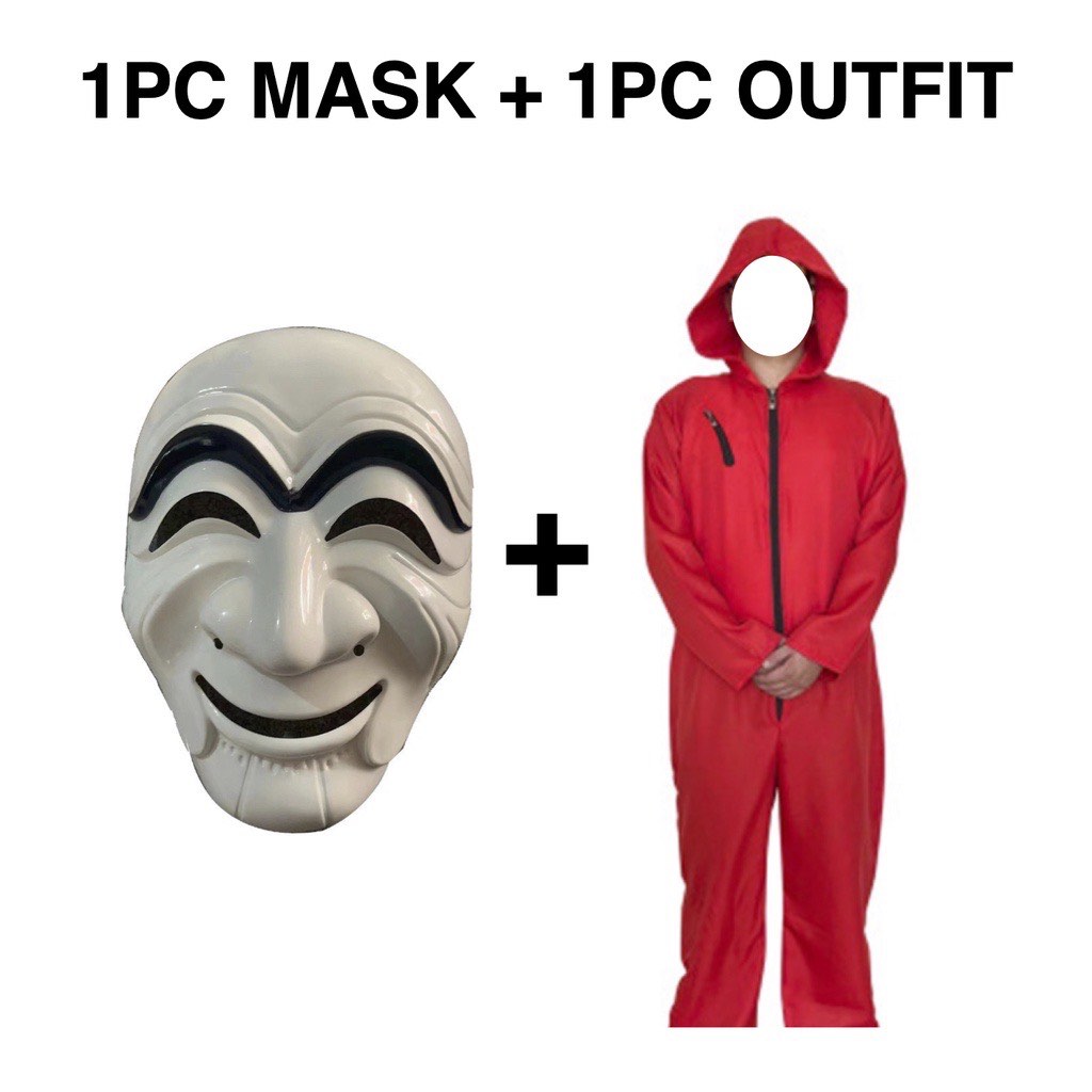 Money Heist Costume + Mask + Toy Gun, Hobbies & Toys, Stationery ...