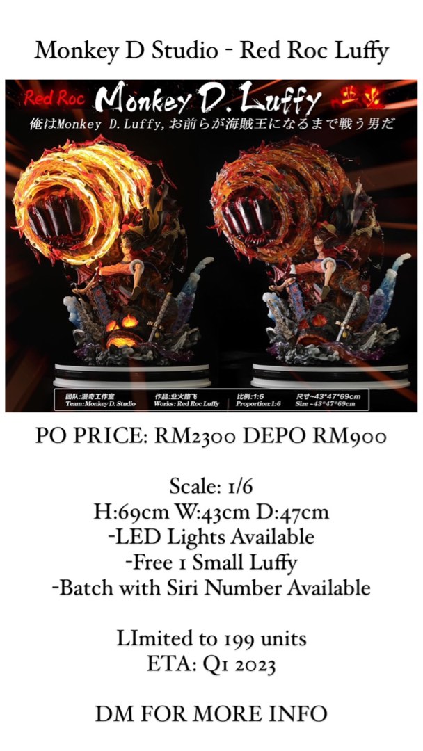 Monkey D Studio - Red Roc Luffy, Hobbies & Toys, Toys & Games on Carousell