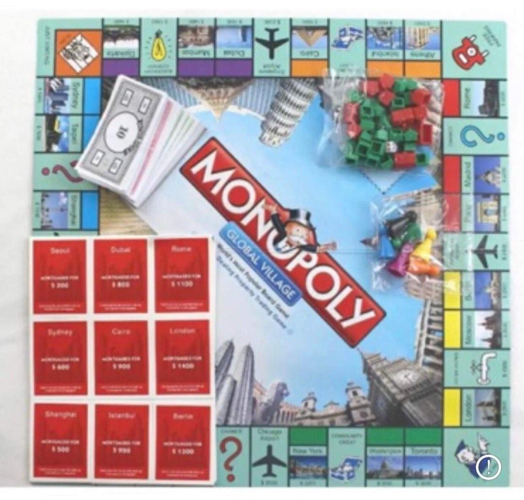 Monopoly Board Game Classic Monopoly Monopoly Global Village, Hobbies ...