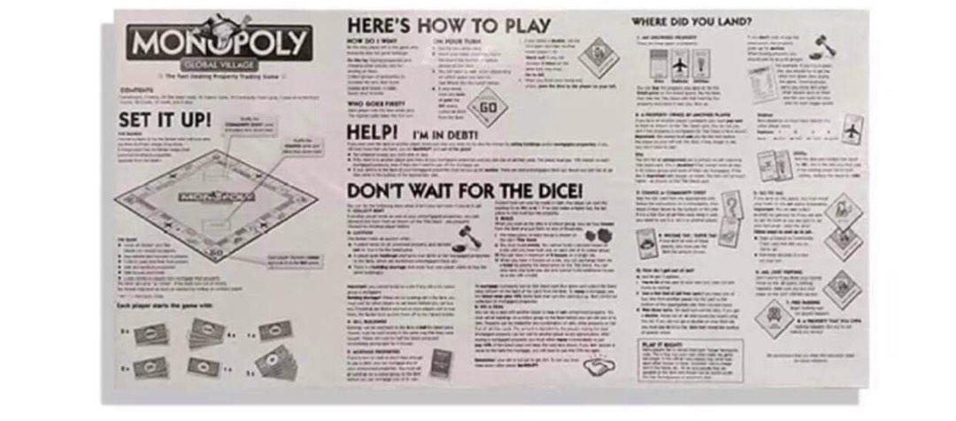 Monopoly Board Game Classic Monopoly Monopoly Global Village, Hobbies ...