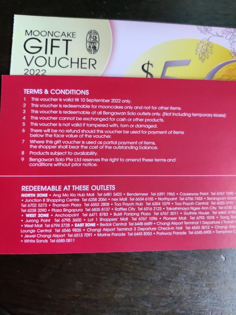 Mooncake voucher bengawan solo, Tickets & Vouchers, Vouchers on Carousell