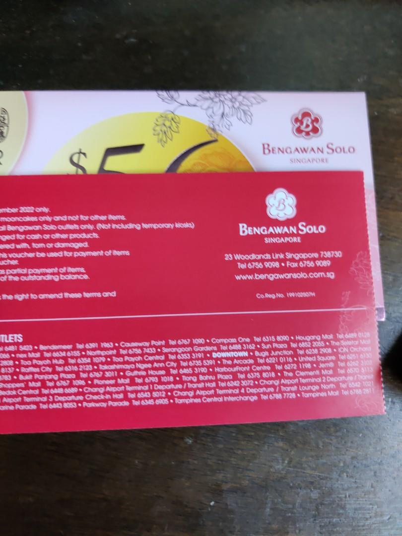 Mooncake voucher bengawan solo, Tickets & Vouchers, Vouchers on Carousell