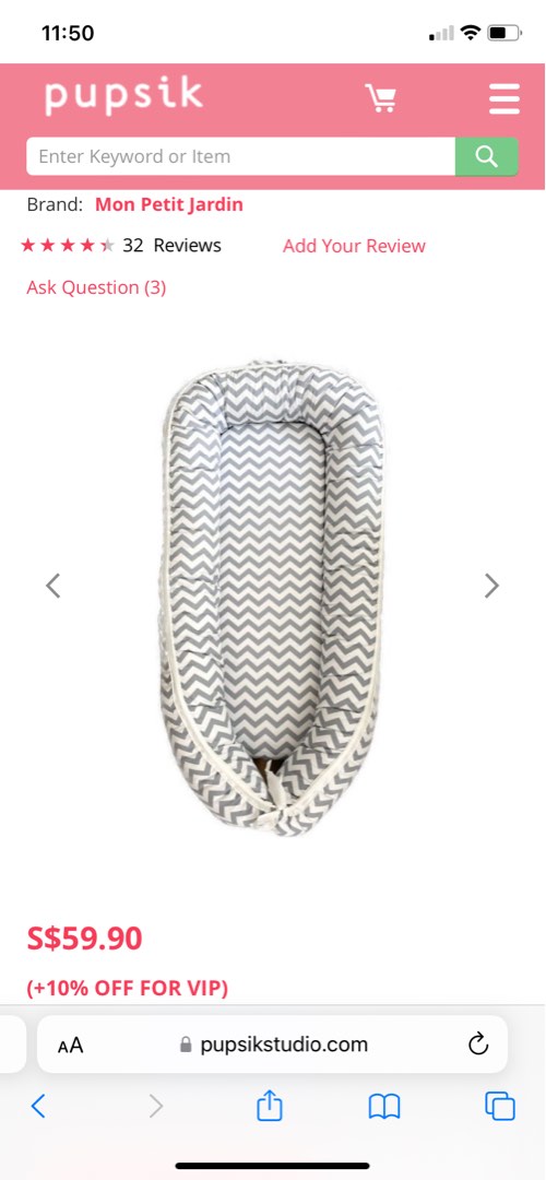 MPJ Organic Cotton Baby Nest Lounger, Babies & Kids, Baby Nursery ...