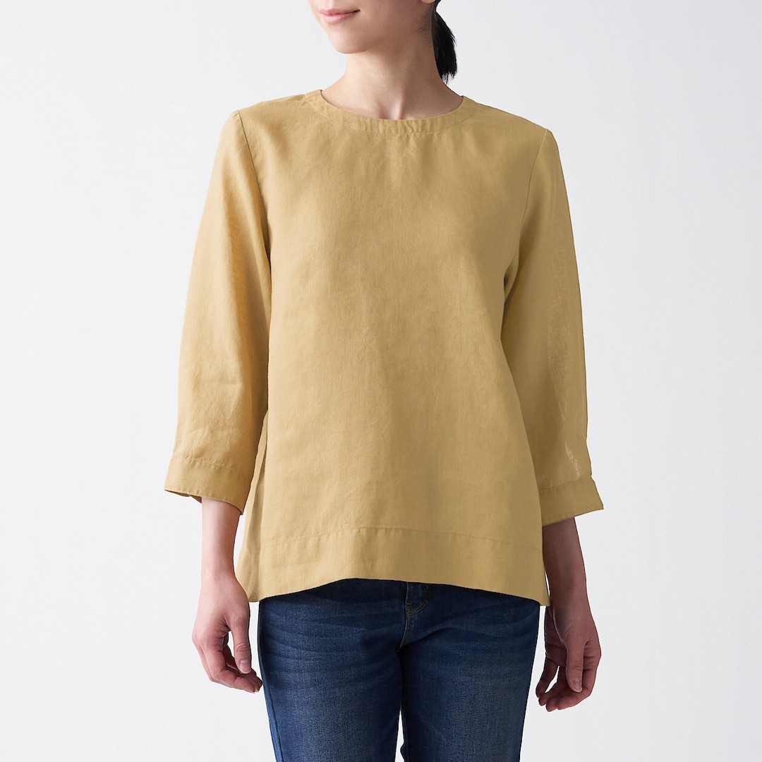MUJI linen top, Women's Fashion, Tops, Blouses on Carousell