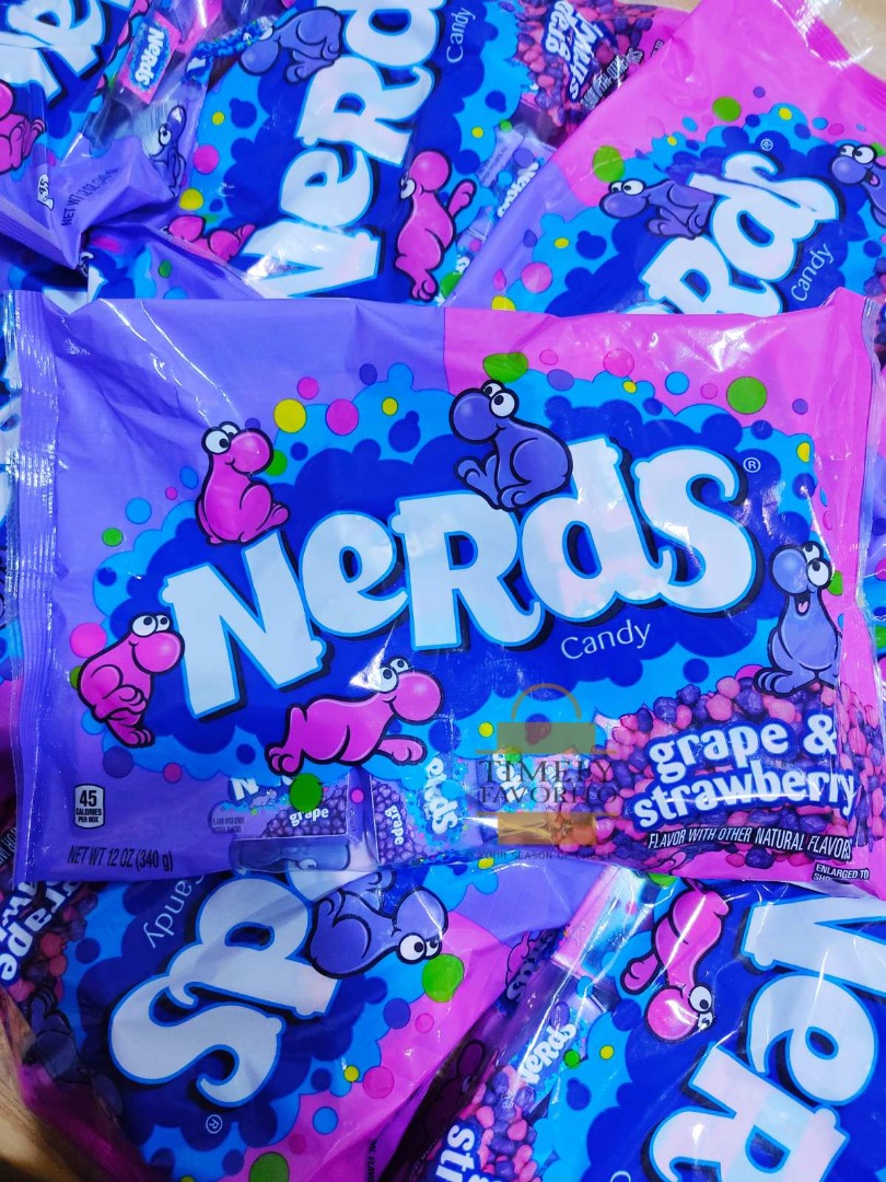Nerds Grape and Strawberry Candy Laydown Bag, Food & Drinks, Packaged ...