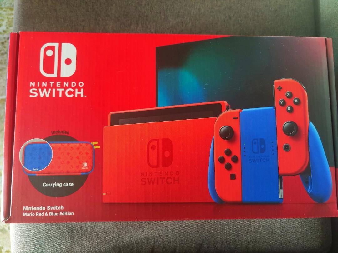 Nintendo Switch V2 Mario Red & Blue Edition, Video Gaming, Video Game ...