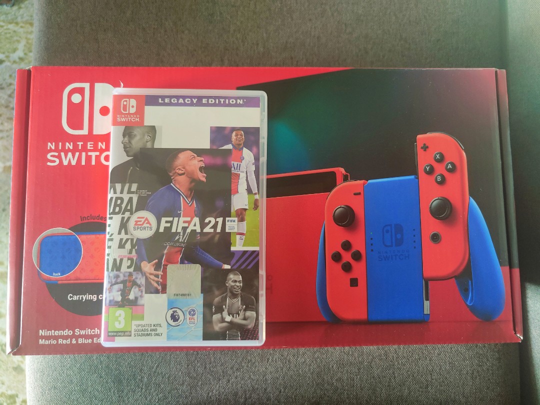 Nintendo Switch V2 Mario Red & Blue Edition, Video Gaming, Video Game ...