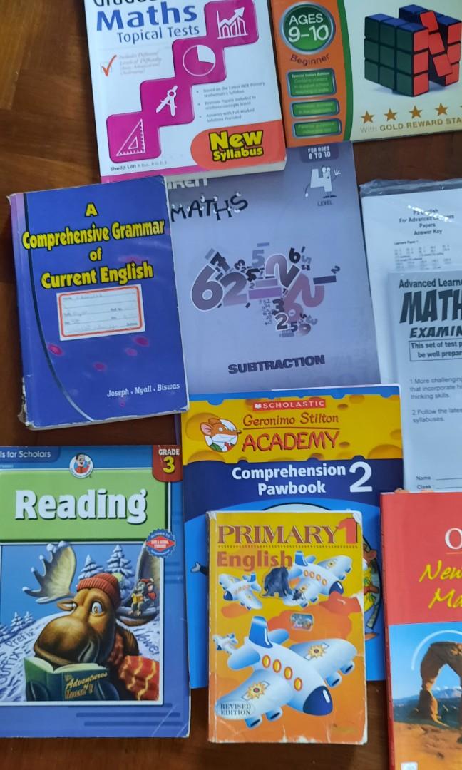 P1 and p2 English and math text/practise books, Hobbies & Toys, Books ...