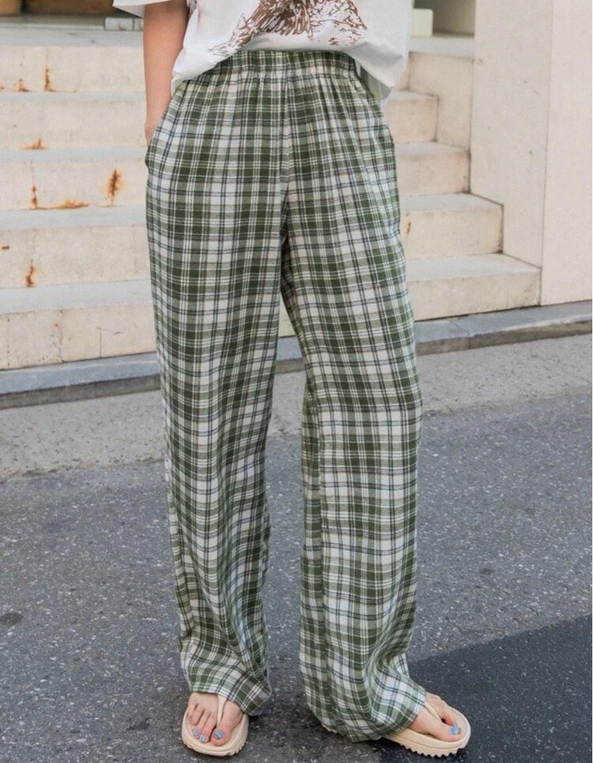 Plaid Checkered Pants, Women's Fashion, Bottoms, Other Bottoms on Carousell
