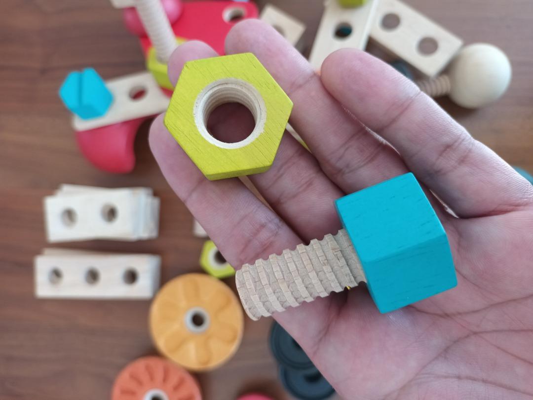 PlanToys Wooden Engineering Set, Hobbies & Toys, Toys & Games on Carousell