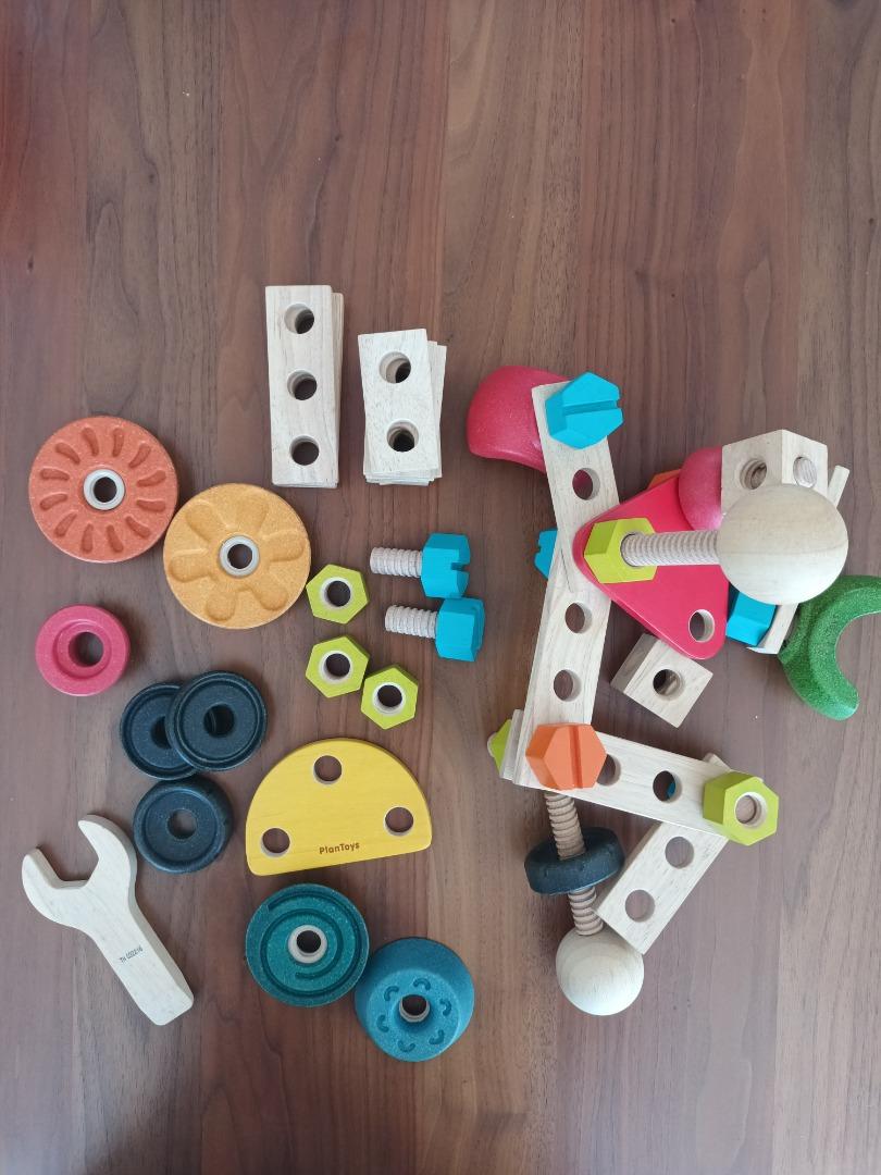 PlanToys Wooden Engineering Set, Hobbies & Toys, Toys & Games on Carousell
