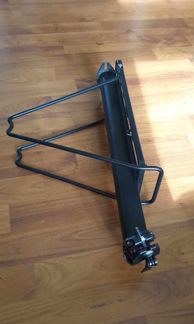 Quick release rear rack with side guard and light mount, Sports ...